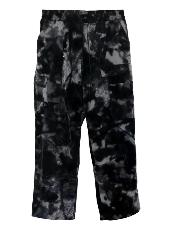 Y3 Abstract-print Wide-leg Trousers - Black