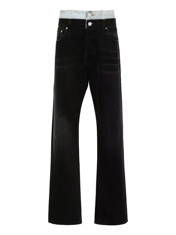 VTMNTS Layered-effect Cotton Jeans - Black