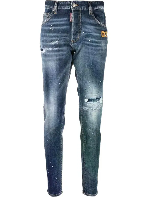 Dsquared2 Distressed-finish Denim Jeans - Blue