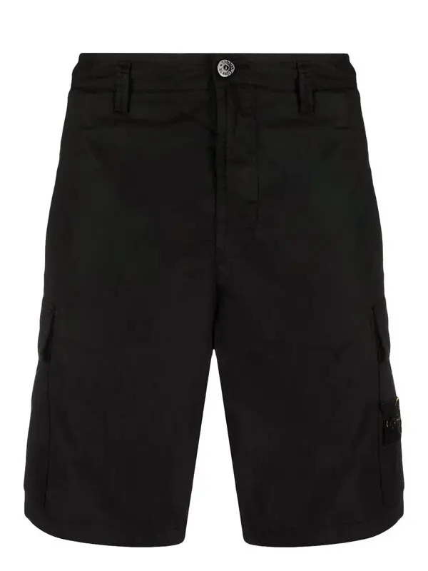 Stone Island Compass-patch Cargo Shorts - Black