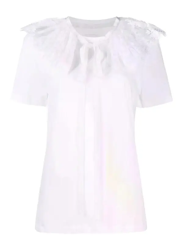 PATOU Detachable Lace-collar T-shirt - White