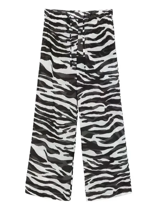 Attico Zebra-print Sheer Trousers - Black