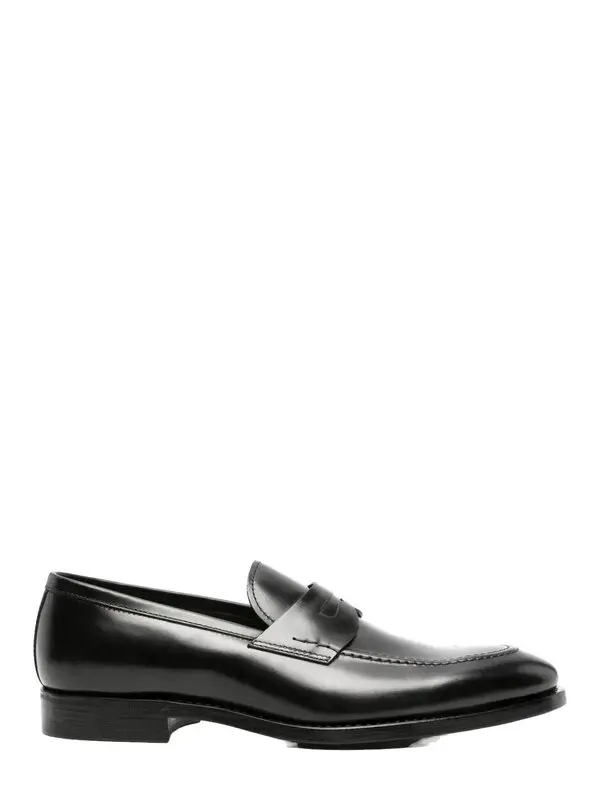 HENDERSON BARACCO Penny-slot Leather Loafers - Black
