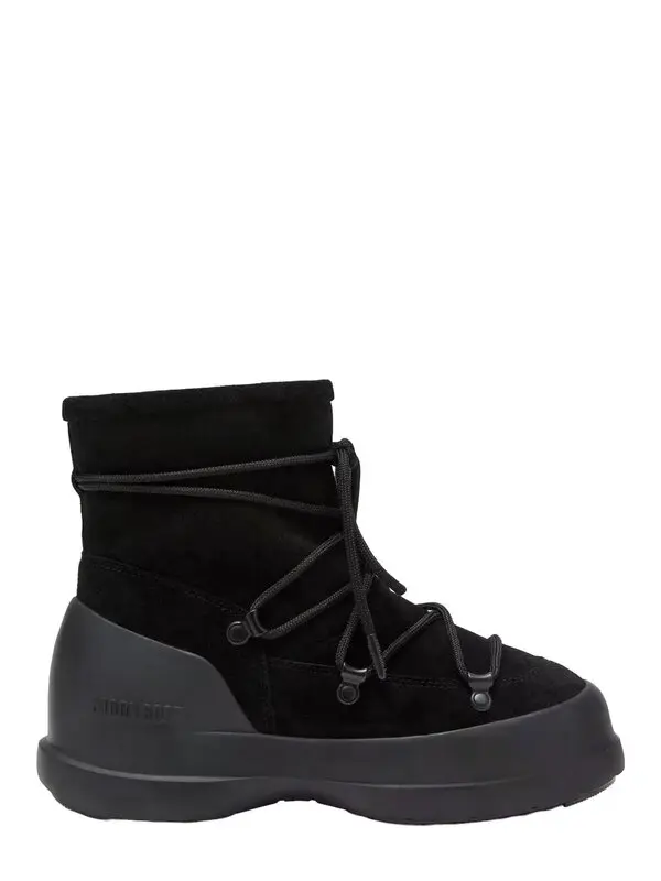 Moon Boot Luna Lace-up Suede Boots - Black