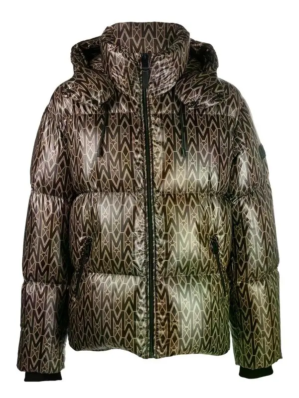 Mackage Monogram-print Padded Coat - Brown