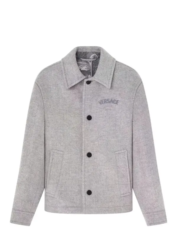 Versace Wool-blend Blouson Jacket - Grey