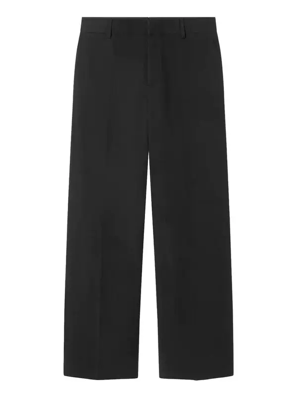 Versace Wide-leg Virgin Wool Trousers - Black