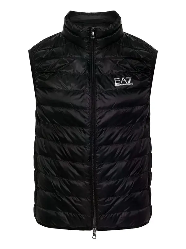 EA7 Logo-print Padded Gilet - Black