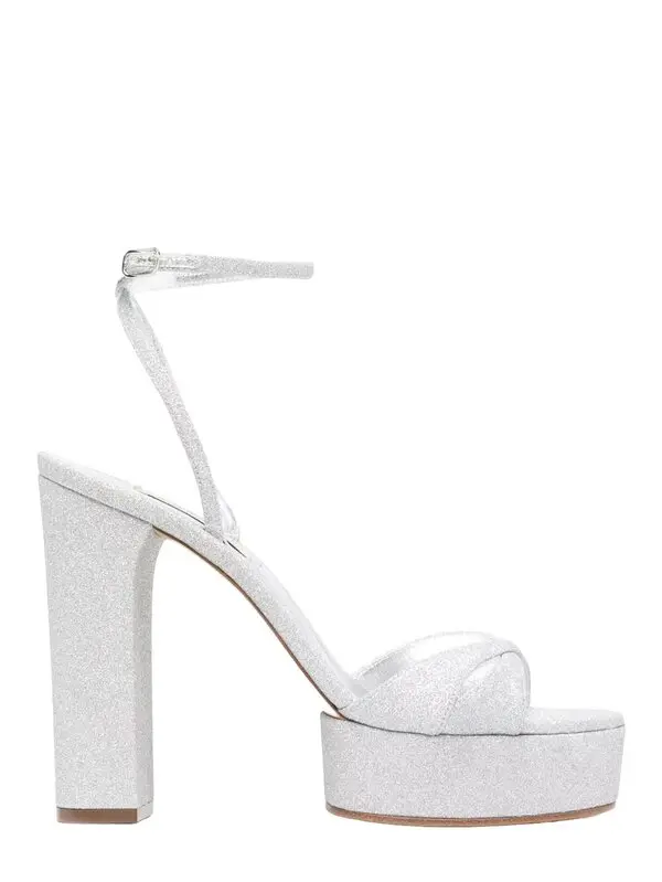 Casadei Betty Citylight 130mm Platform Sandals - Silver