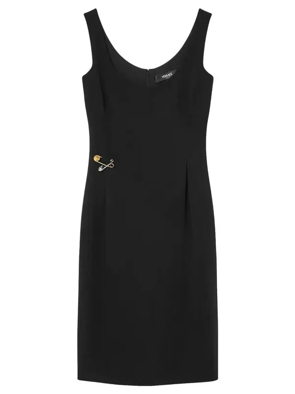 Versace Safety Pin Midi Dress - Black