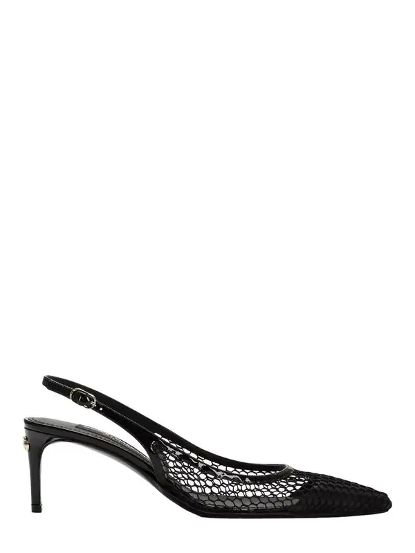 Dolce & Gabbana Fishnet-detail Pointed-toe Pumps - Black