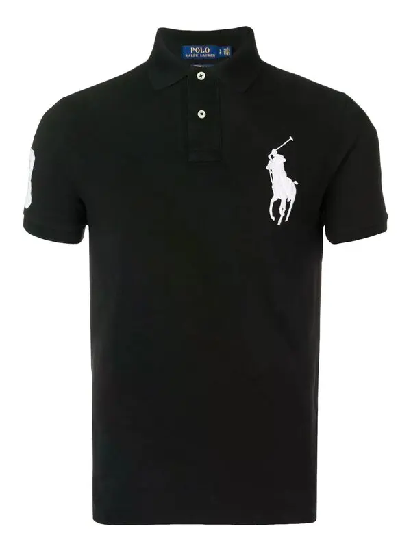 Polo Ralph Lauren Logo Embroidered Polo Shirt - Black