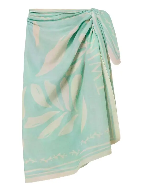 TWINSET Leaf Print Wrap Skirt - Green