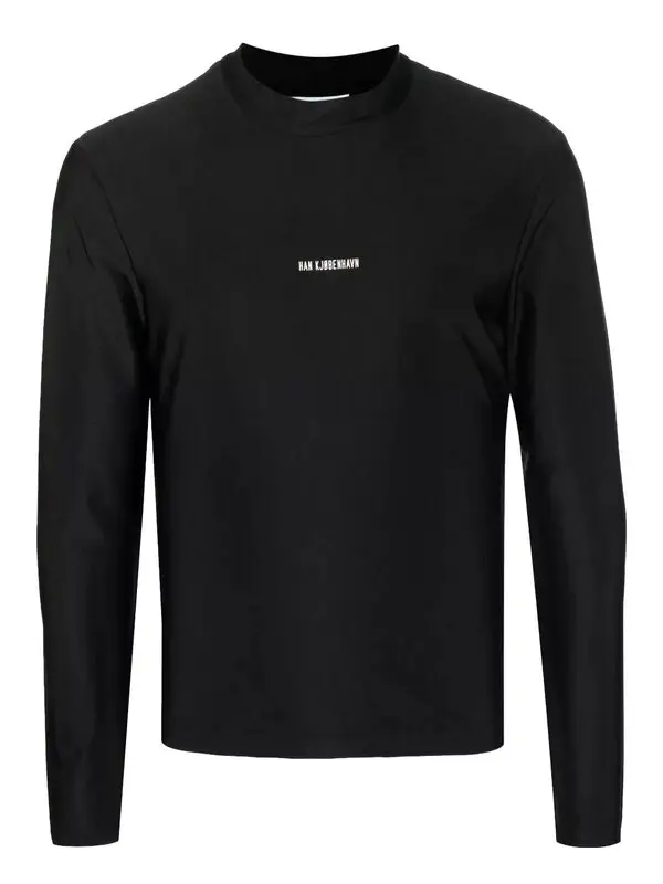 HAN KJØBENHAVN Long Sleeve Logo T-shirt - Black