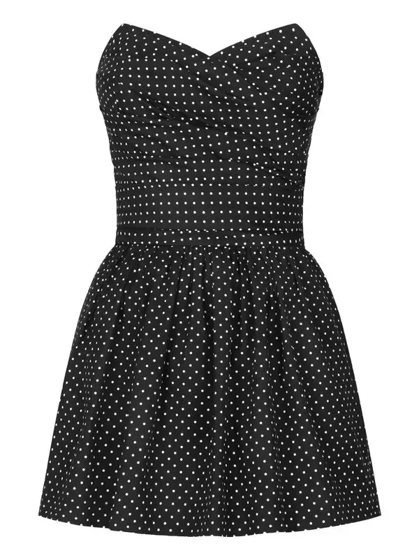 Dolce & Gabbana Polka-dot Bustier Minidress - Black