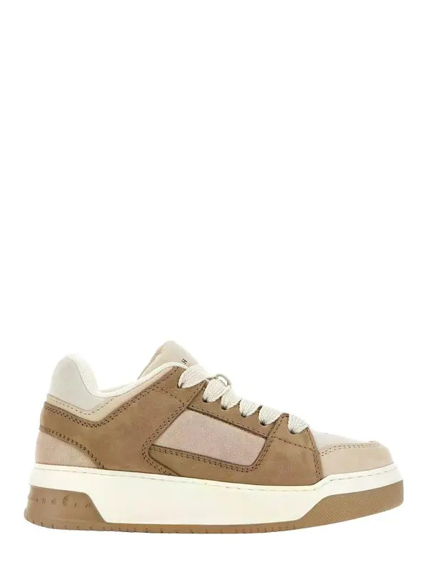 Hogan H667 Lace-up Leather Sneakers - Neutrals
