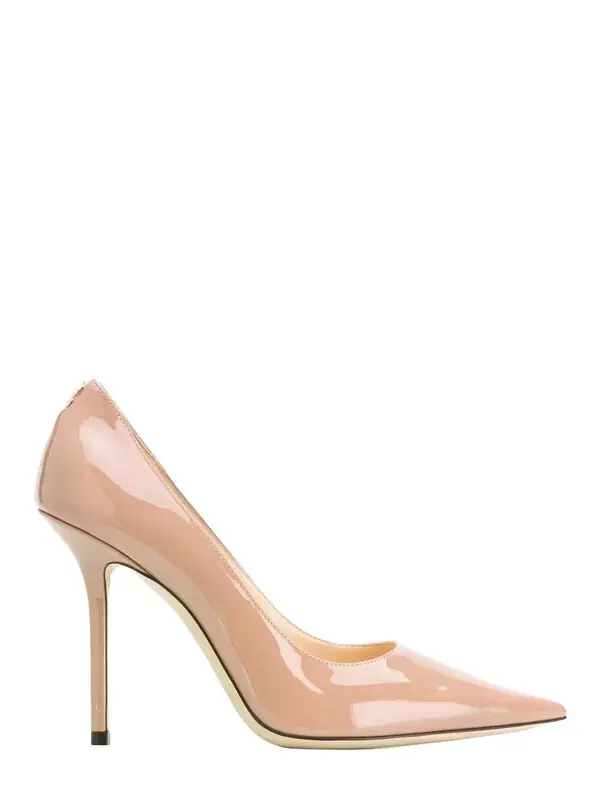 JIMMY CHOO Patent Leather Pointed-toe Stiletto Pumps - Neutrals