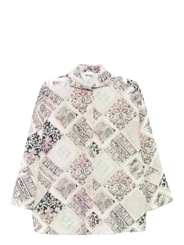 Eleventy Geometric-print Shirt - Neutrals