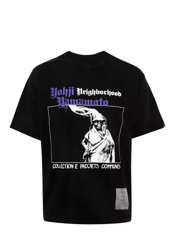Yohji Yamamoto X Neighborhood Graphic-print Cotton T-shirt - Black