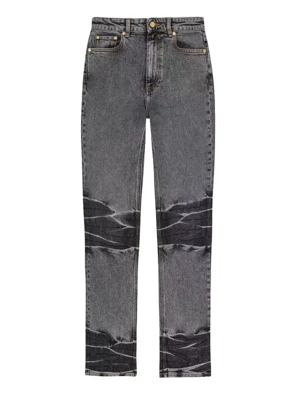 GANNI Whiskering-effect Straight-leg Jeans - Black