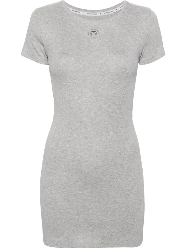 MARINE SERRE Organic Cotton T-shirt Dress - Grey