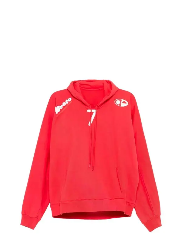 PROTOTYPES Moved-neckline Hoodie - Red