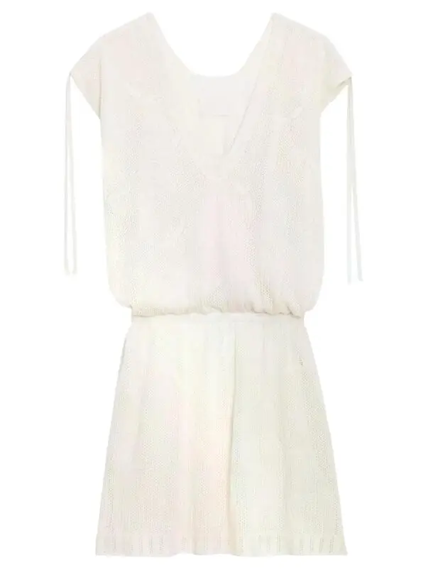 Zadig&Voltaire Alanis Crochet-knit Minidress - Neutrals