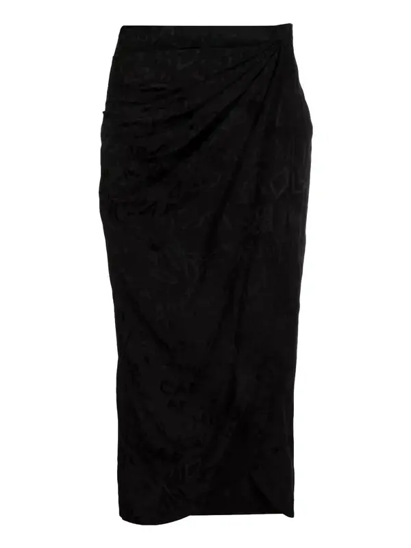 Zadig&Voltaire Jamelia Jacquard Draped Silk Skirt - Black