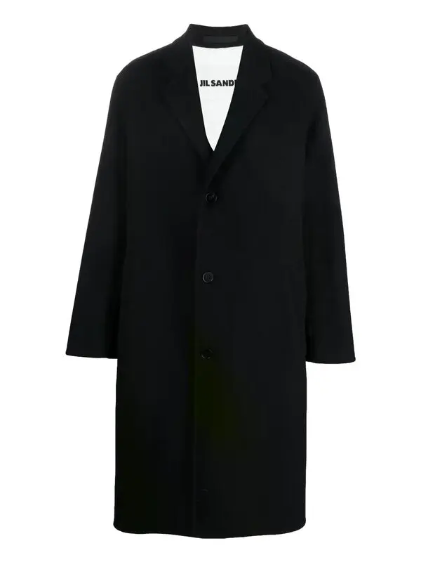JIL SANDER Notched-collar Button-up Coat - Blue
