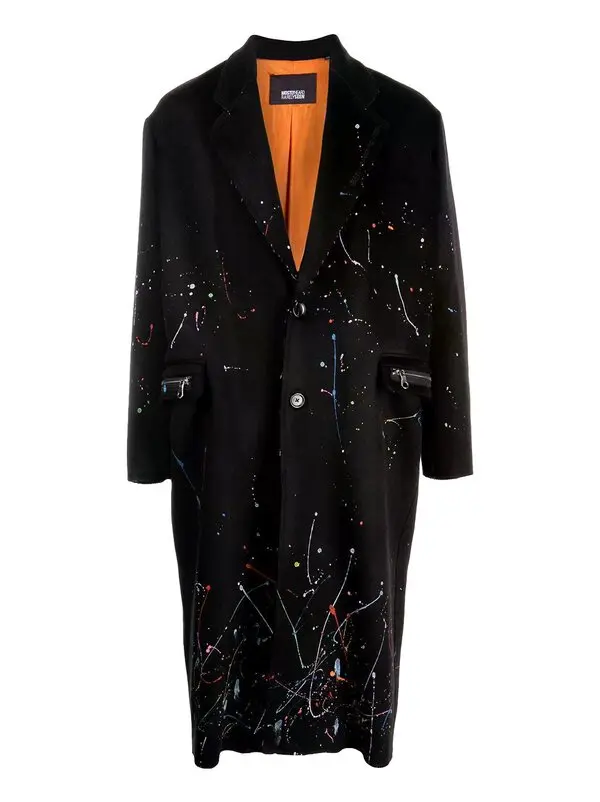MOSTLY HEARD RARELY SEEN Paint-splattered Overcoat - Black
