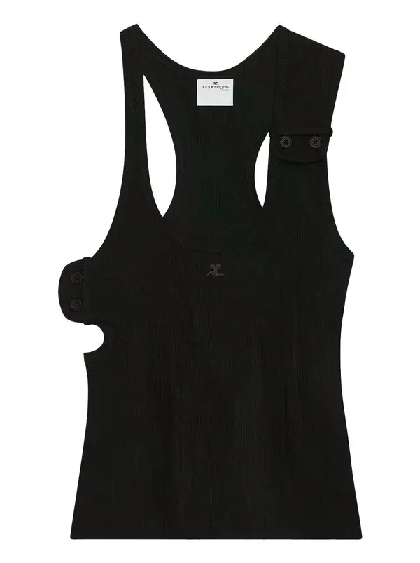 COURREGES 90's Ribbed Tank Top - Black