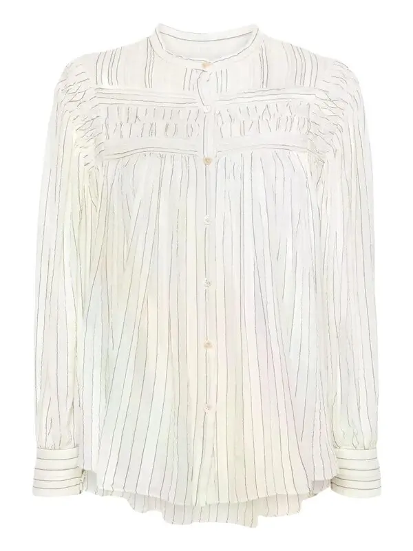 MARANT ETOILE Plalia Striped Voile Blouse - Neutrals