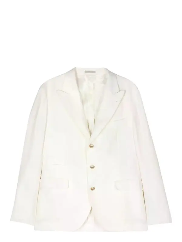 Brunello Cucinelli Single-breasted Twill Blazer - Neutrals