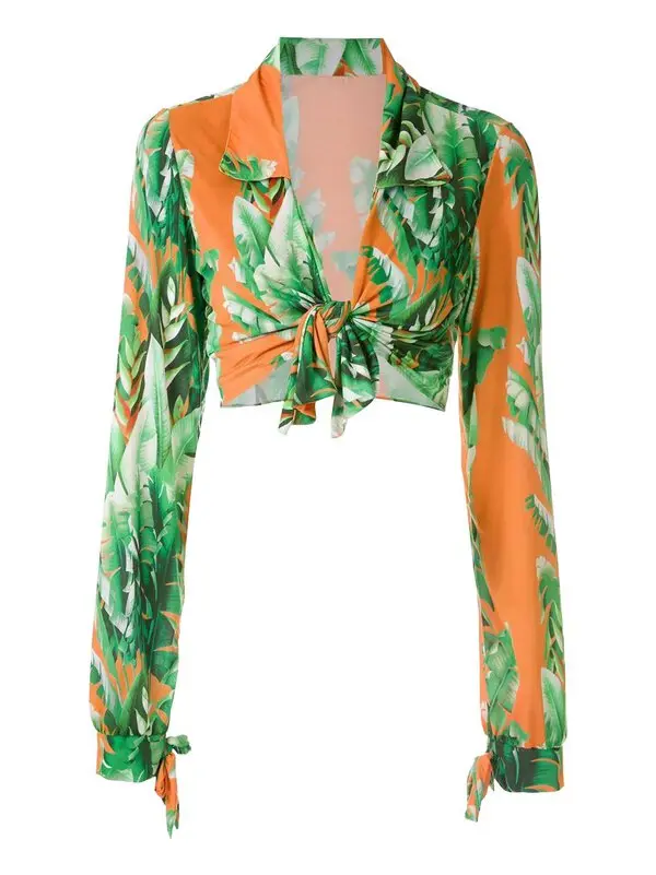 AMIR SLAMA Printed Crop Top - Orange