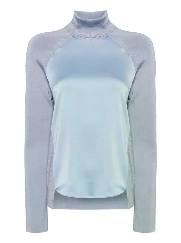 Simkhai Mateo Panelled Turtleneck Top - Blue