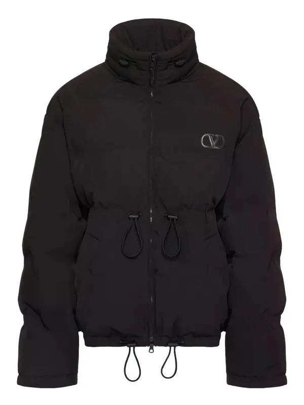 Valentino Garavani Vlogo Signature Hooded Puffer Jacket - Black