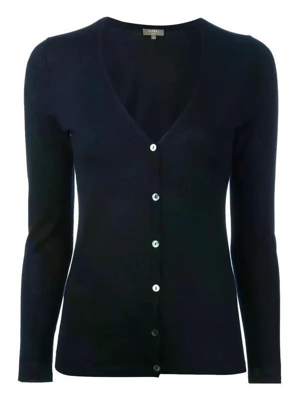 N.peal Cashmere Button Up Cardigan - Blue