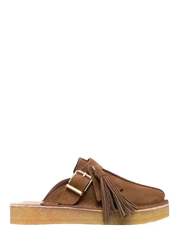 Clarks Suede Mules - Brown