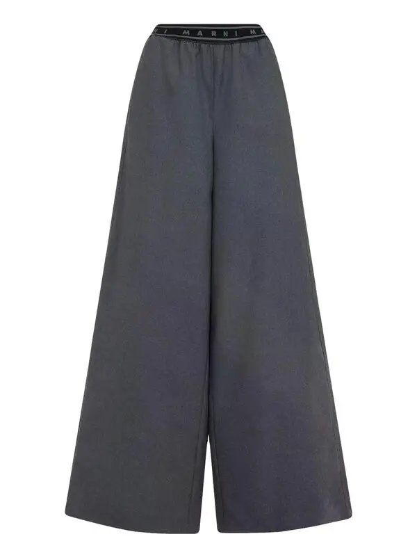 Marni Logo-band Wool Trousers - Grey