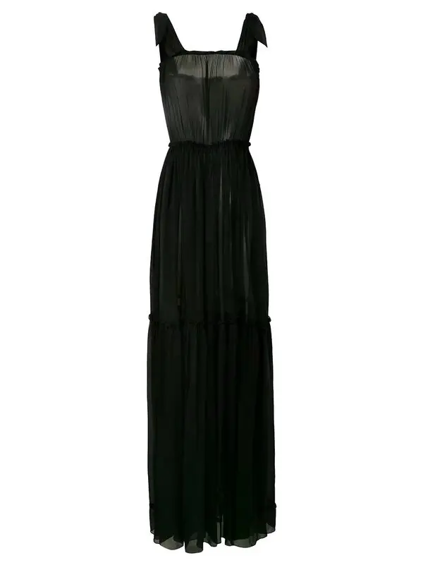 AMIR SLAMA Silk Maxi Dress - Black