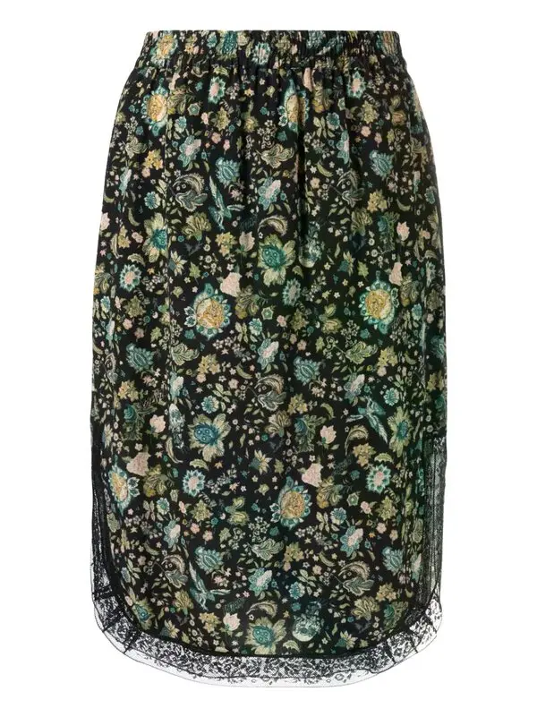 Zadig&Voltaire Floral-print Midi Skirt - Black