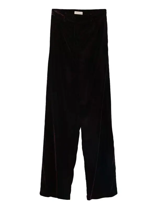 BLANCA VITA Velvet Palazzo Trousers - Red