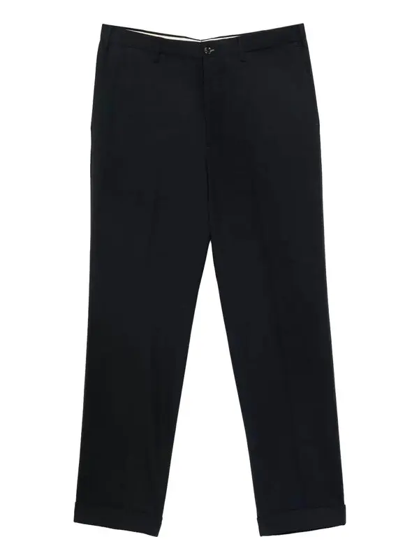DELL'OGLIO Tapered Wool-blend Trousers - Blue
