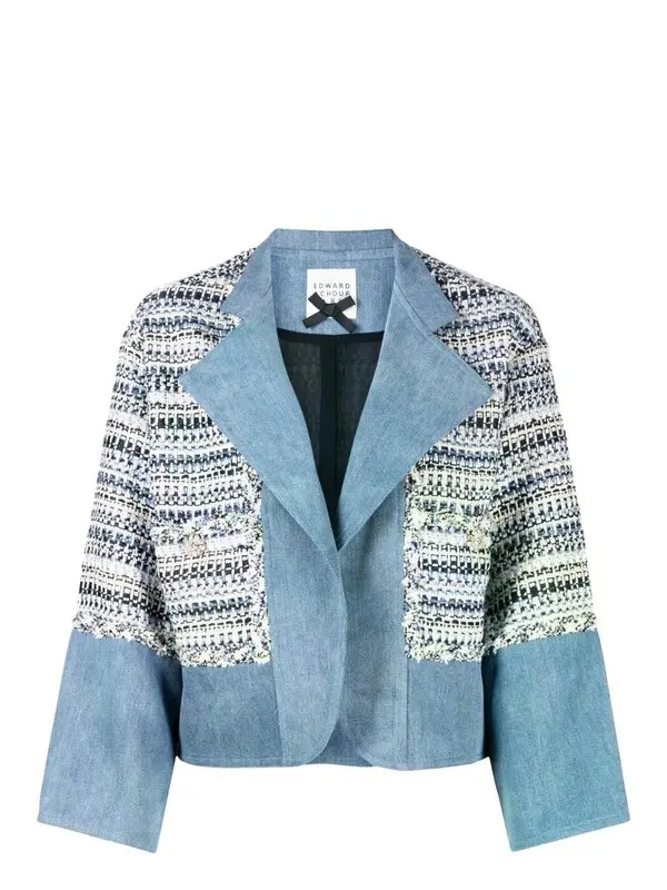 EDWARD ACHOUR PARIS Knitted Open-front Jacket - Blue