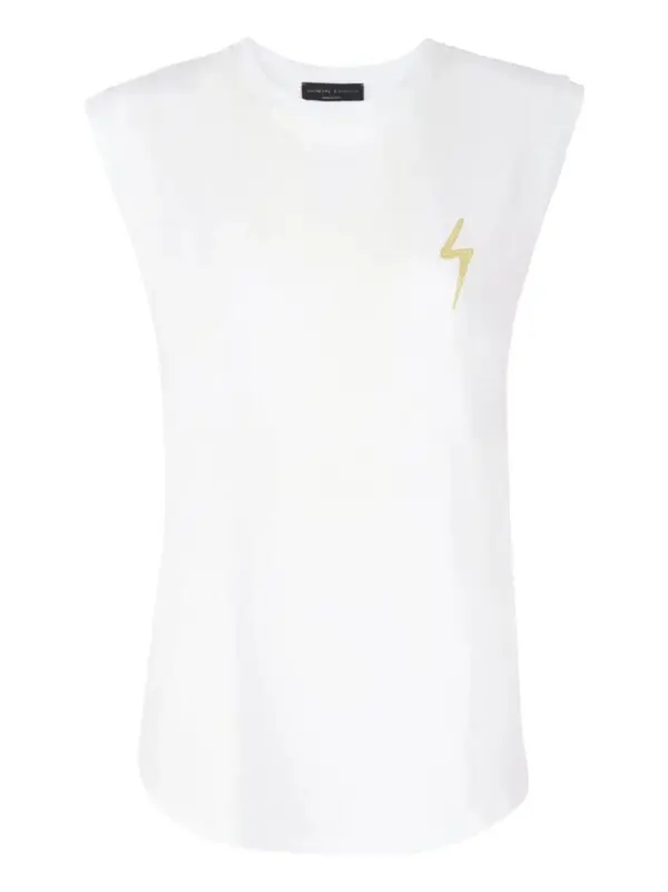 GIUSEPPE ZANOTTI Ursella Logo-embroidered Sleeveless Tank Top - White