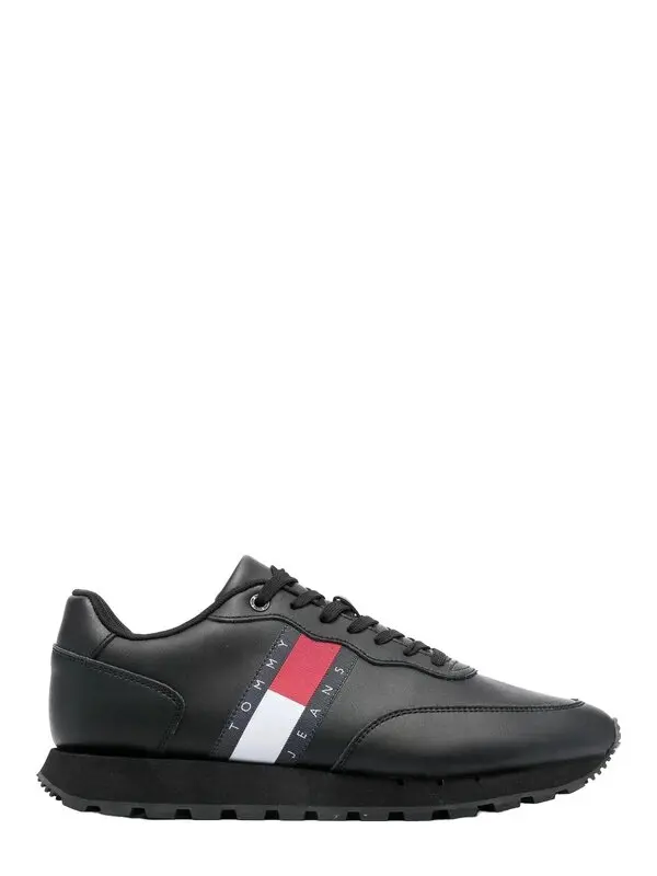 Tommy Hilfiger Logo Patch Low-top Sneakers - Black