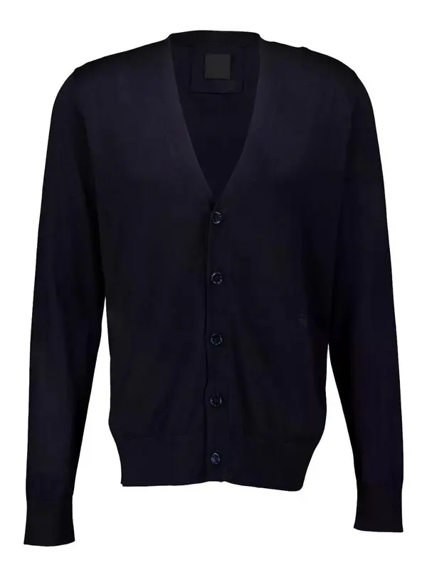 Givenchy Fine-knit V-neck Cardigan - Blue