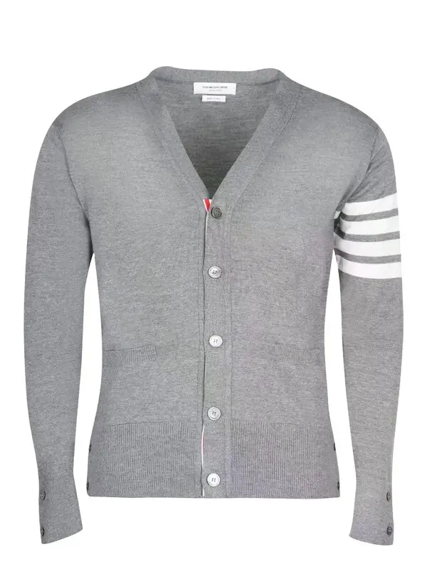 Thom Browne 4-bar Wool Cardigan - Grey