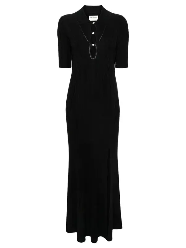 Zadig&Voltaire Lysa Ribbed-knit Maxi Dress - Black