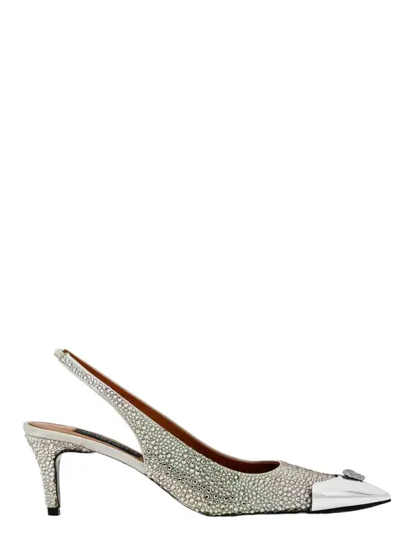Philipp Plein 55m Mix Strass Pumps - Neutrals